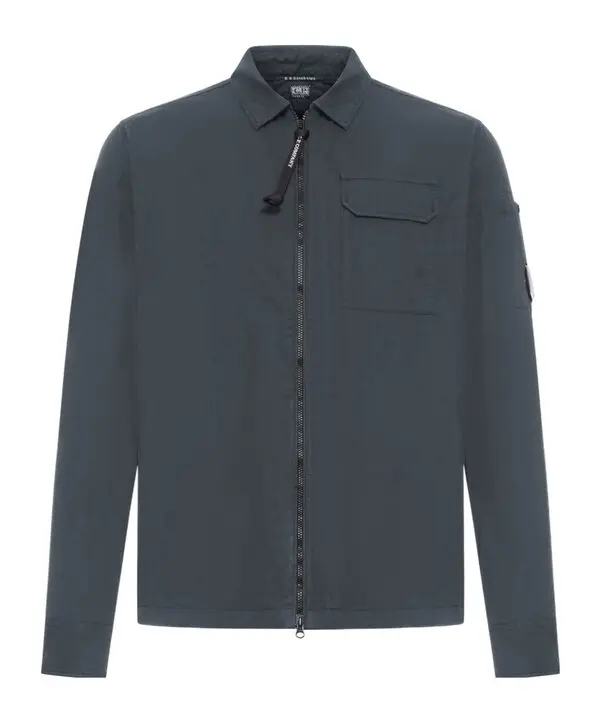 C.P. COMPANY Lens Detailed Zipped Shirt - Black