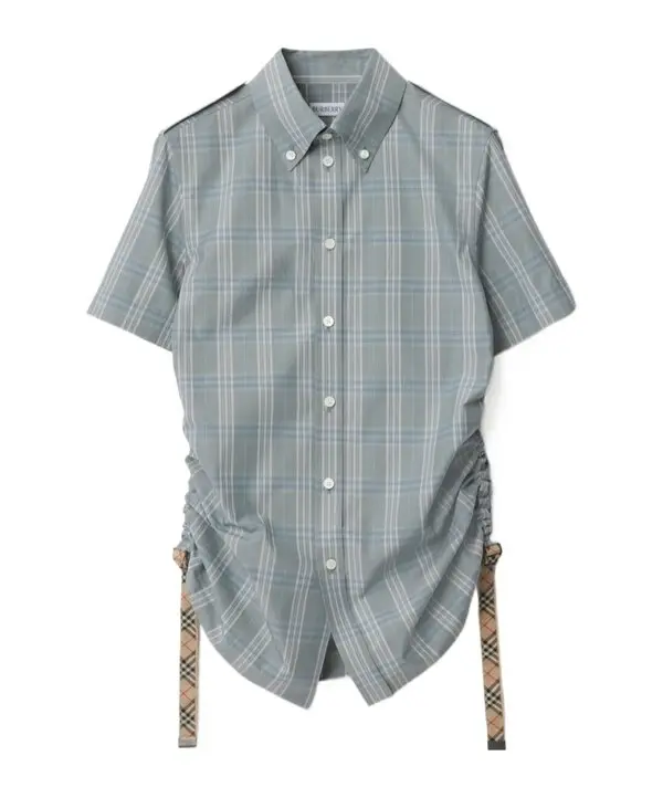 Burberry Slim Fit Checked Shirt - Drizzle
