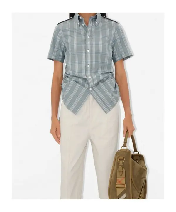 Burberry Slim Fit Checked Shirt - Drizzle