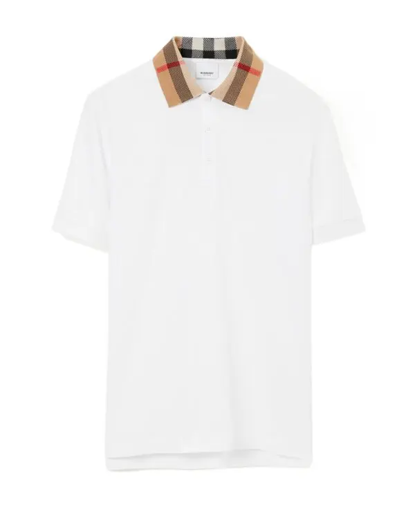 Burberry Checked Short-sleeved Polo Shirt - White