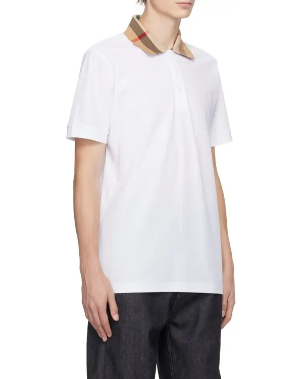 Burberry Checked Short-sleeved Polo Shirt - White