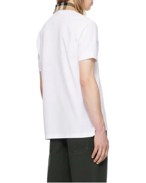 Burberry Checked Short-sleeved Polo Shirt - White