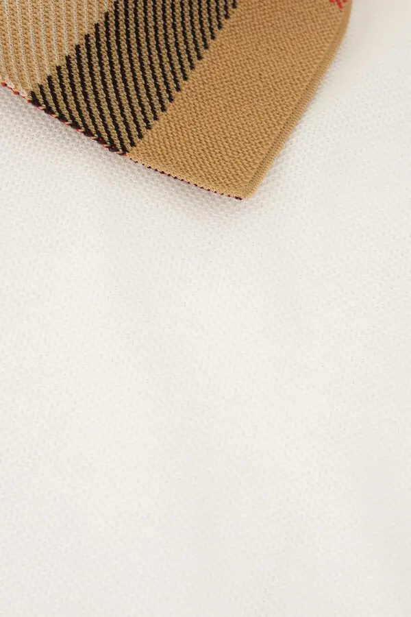 Burberry Checked Short-sleeved Polo Shirt - White