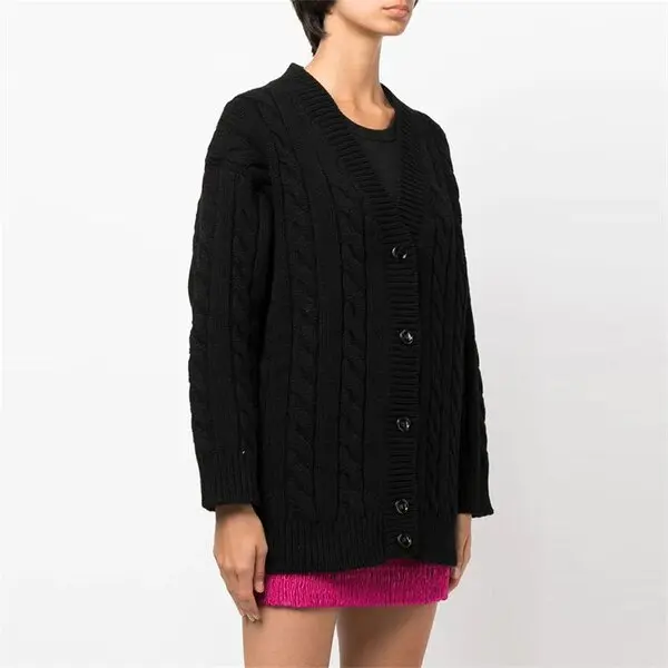 Prada Cable Knit V-neck Cardigan