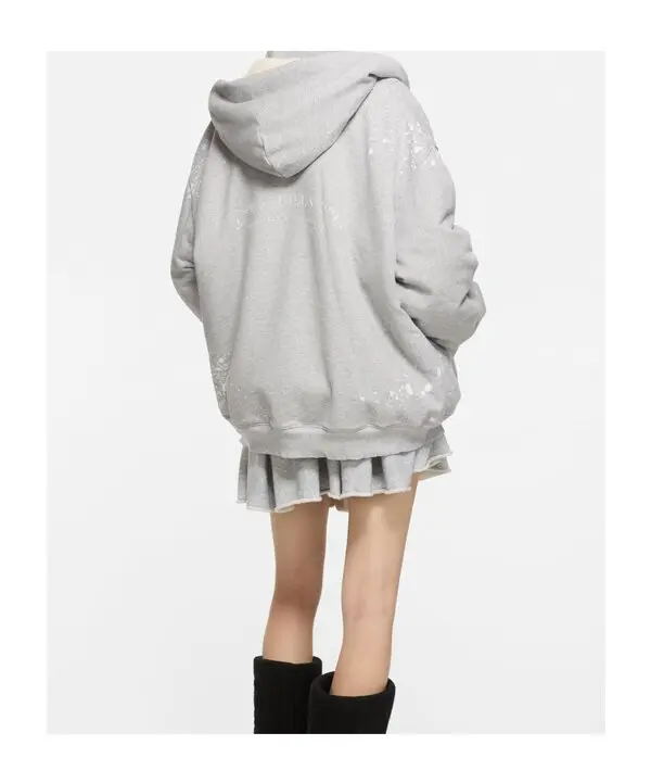 Acne Studios Zip-up Hoodie With Logo Detail - Gray