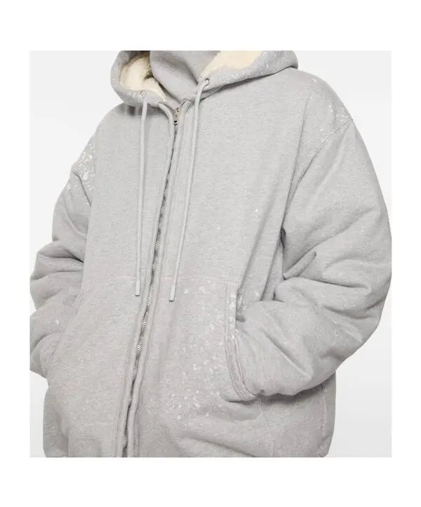Acne Studios Zip-up Hoodie With Logo Detail - Gray
