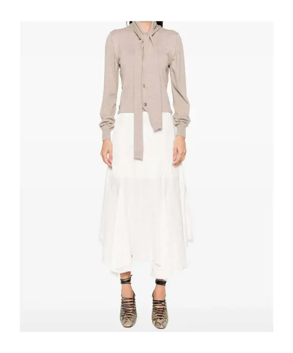 LEMAIRE Buttoned Knitted Cardigan With Integrated Scarf