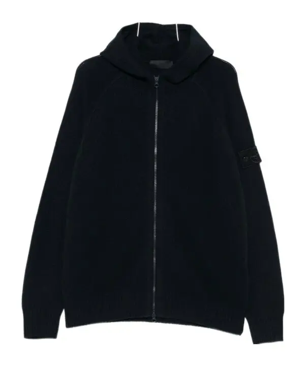 Stone Island Hooded Zip-up Jumper - Blue