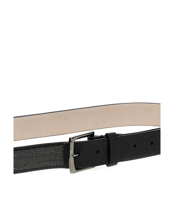 Brunello Cucinelli Monile Embellished Leather Belt