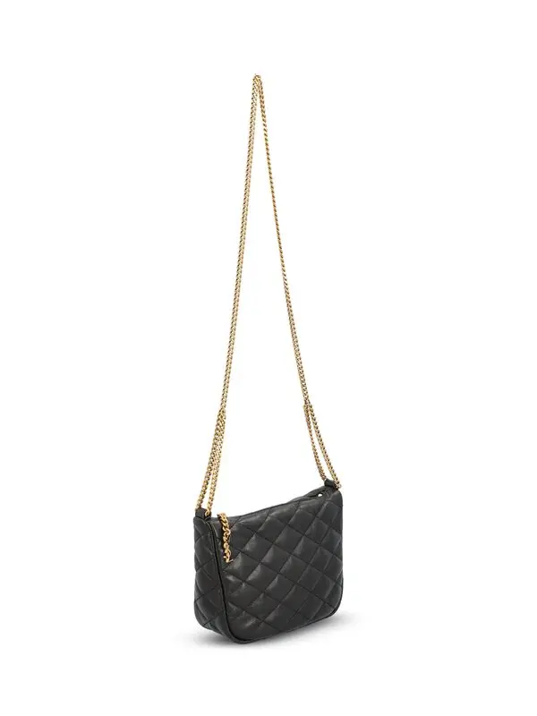 Saint Laurent Logo Plaque Quilted Chain Shoulder Bag