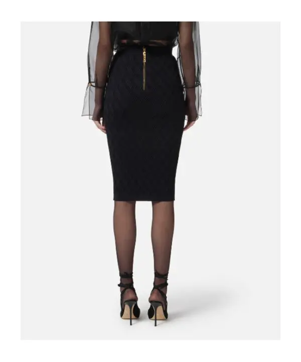 Elisabetta Franchi Chain Detailed Pencil Skirt - Black