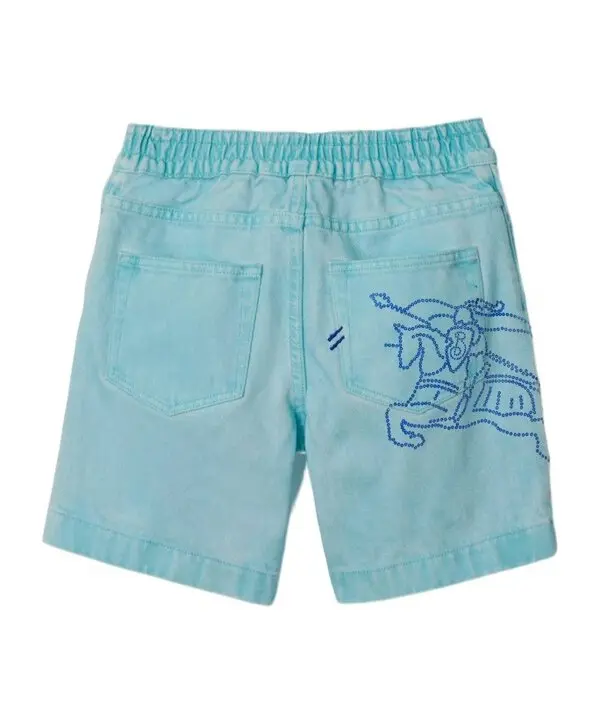 Burberry Denim Shorts With Equestrian Knight Print