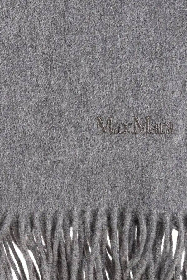 Max Mara Fringed Cashmere Scarf - Gray