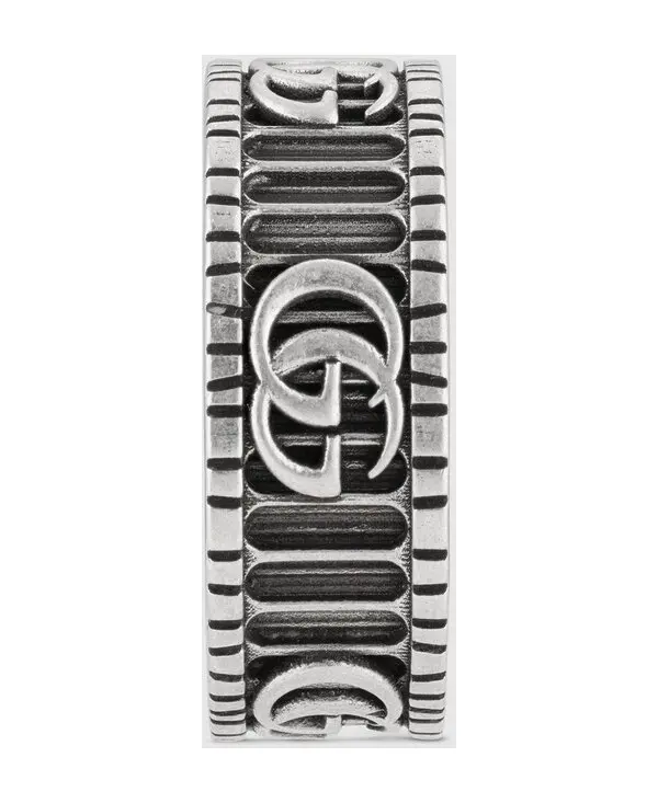 Gucci Gg Marmont Wide Sterling Silver Ring
