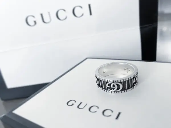 Gucci Gg Marmont Wide Sterling Silver Ring