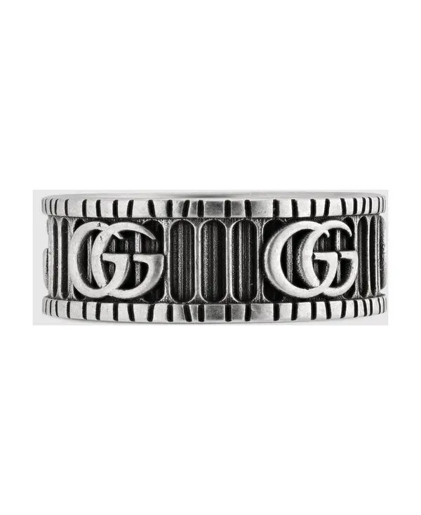 Gucci Gg Marmont Wide Sterling Silver Ring