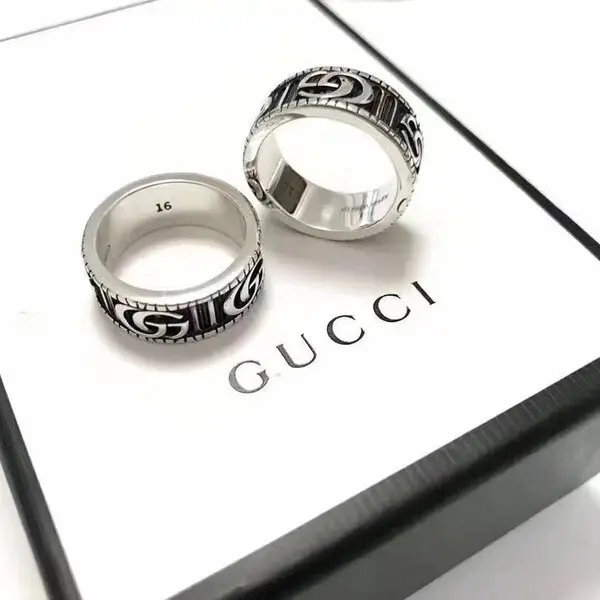 Gucci Gg Marmont Wide Sterling Silver Ring