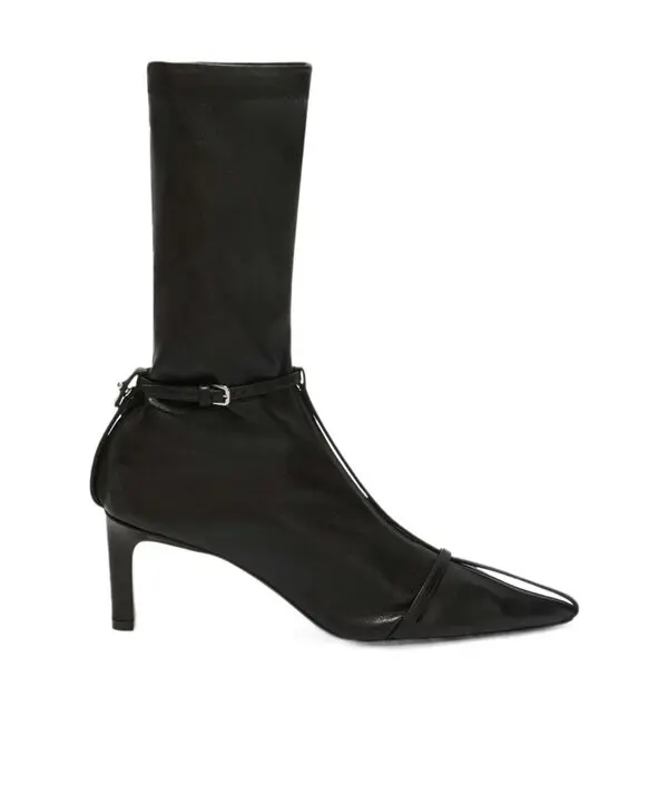 JIL SANDER High-heeled Pointed Toe Sock Boots