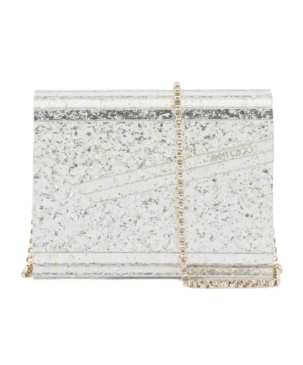 JIMMY CHOO Metal Chain Belt Shoulder Bag - White