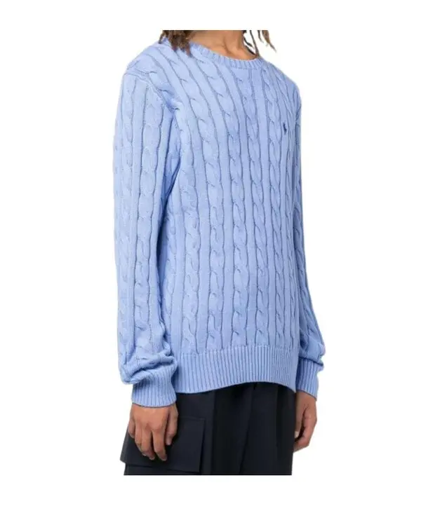 Polo Ralph Lauren Embroidered Cable Knit Jumper - Blue