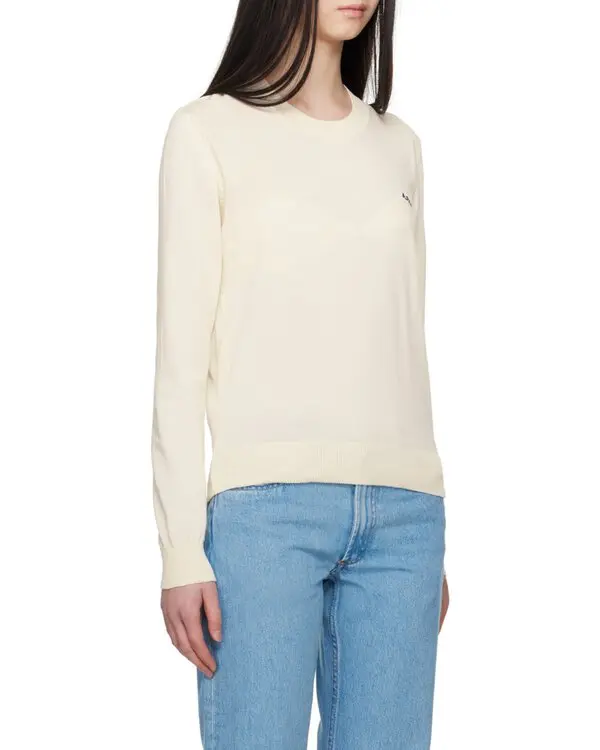 A.p.c. Crewneck Jumper With Logo Embroidery - Nude