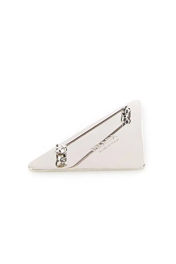 Prada Floral-embellished Logo Brooch