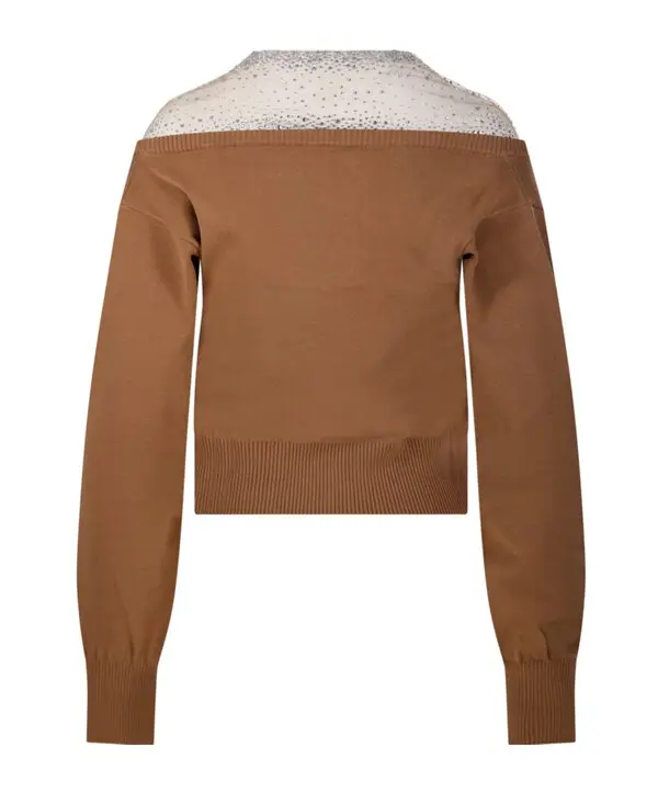 Giuseppe Di Morabito Embellished V-neck Sweater - Brown