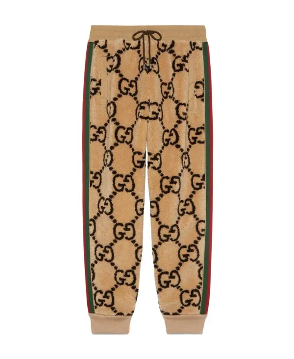 Gucci Gg Jacquard Drawstring Track Pants - Nude