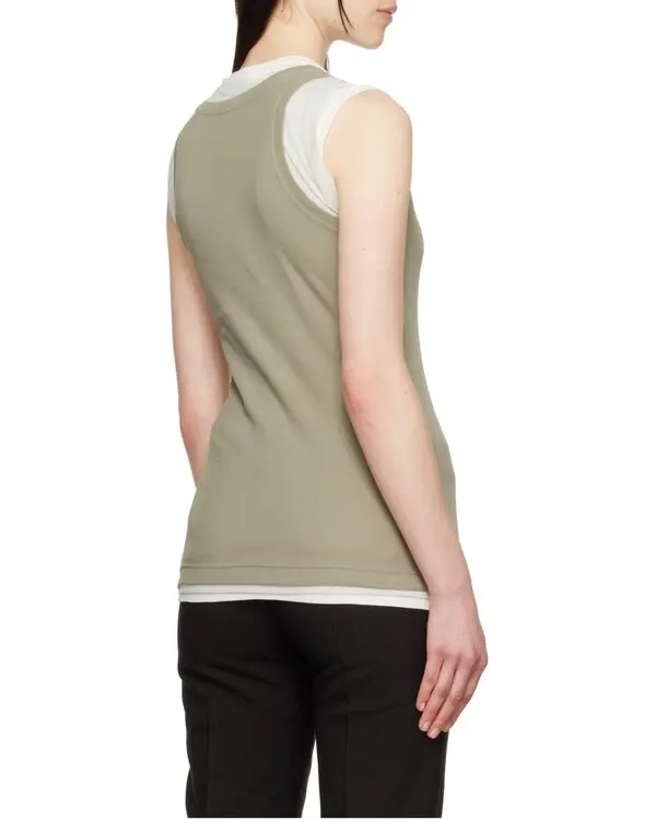 JIL SANDER Layered Crewneck Tank Top - White Multi