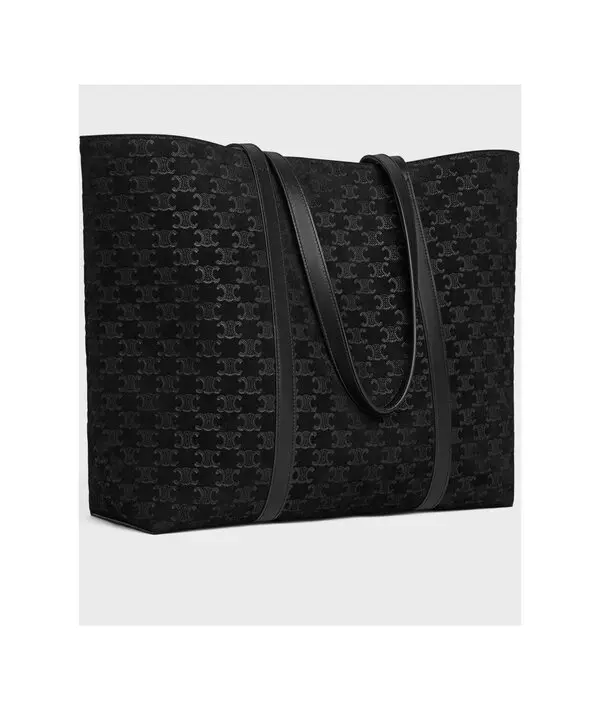 Celine Horizontal Museum Bag In Suede Calfskin With Embossed Triomphe