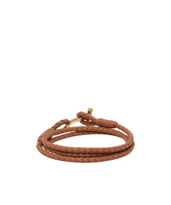 TOM FORD T Plaque Braided Bracelet - Yellow