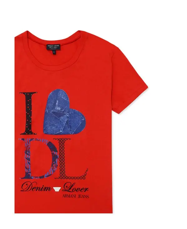 Emporio Armani Round Neck Logo T-shirt - Red