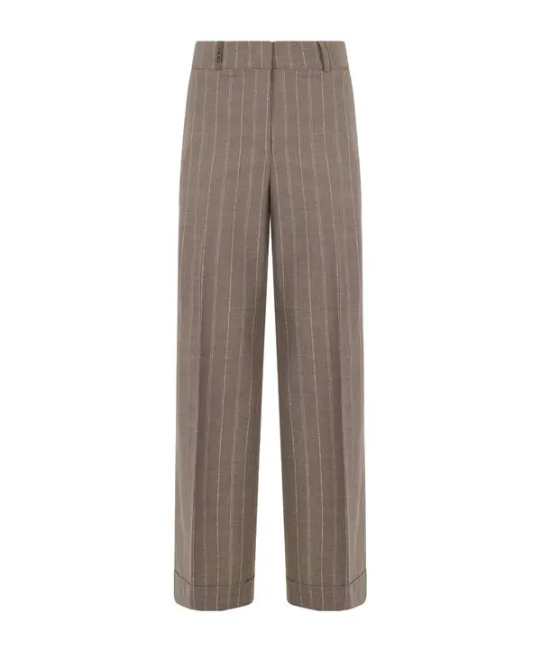 Peserico Pinstriped Wide-leg Trousers - Gray