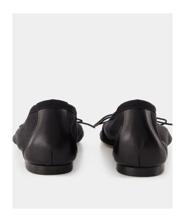 Simone Rocha Floral Embellished Mesh Ballet Flats - Black
