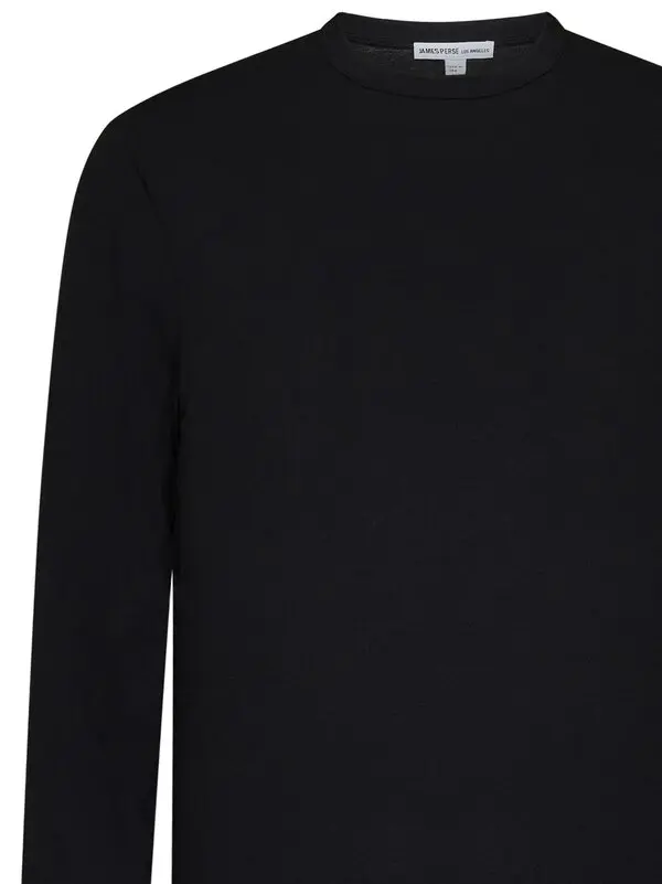 JAMES PERSE Long Sleeved Crew Neck T-shirt - Black