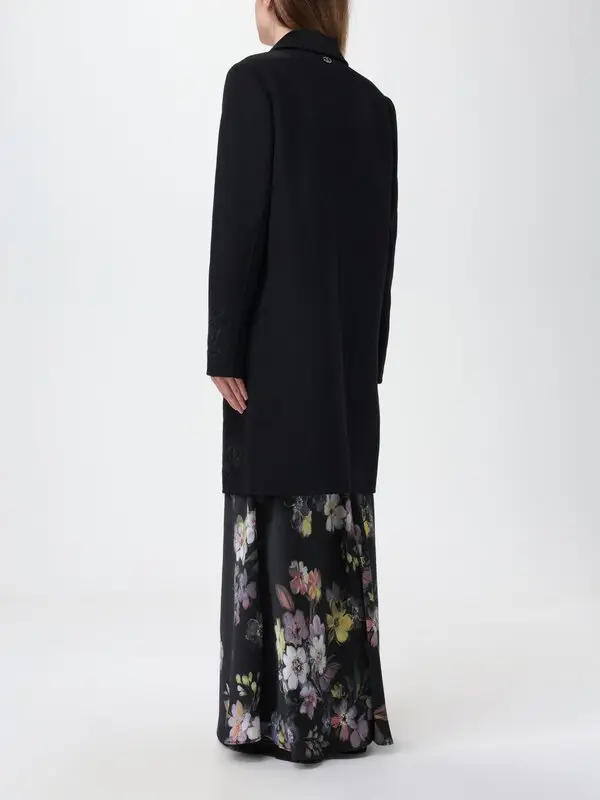 TWINSET Single-breasted Coat With Floral Embroidery