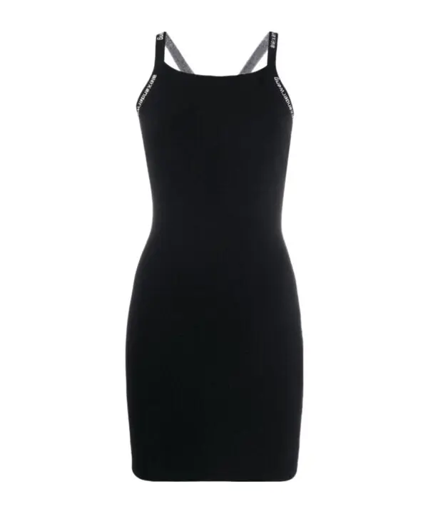 Alexander Wang Logo Jacquard Mini Dress - Black