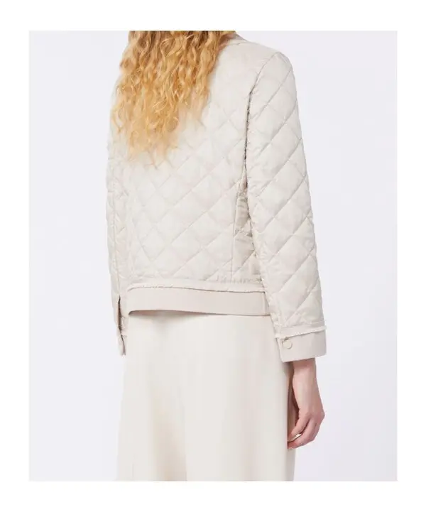 Max Mara Quilted Cropped Jacket - White