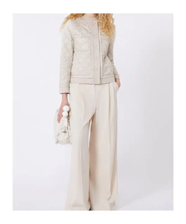 Max Mara Quilted Cropped Jacket - White