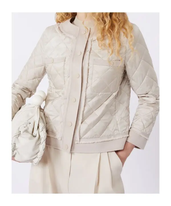 Max Mara Quilted Cropped Jacket - White
