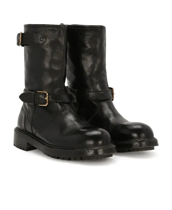 Dolce & Gabbana Bernini Buckled Biker Boots