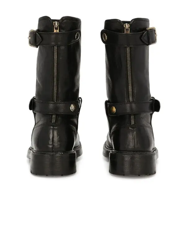 Dolce & Gabbana Bernini Buckled Biker Boots