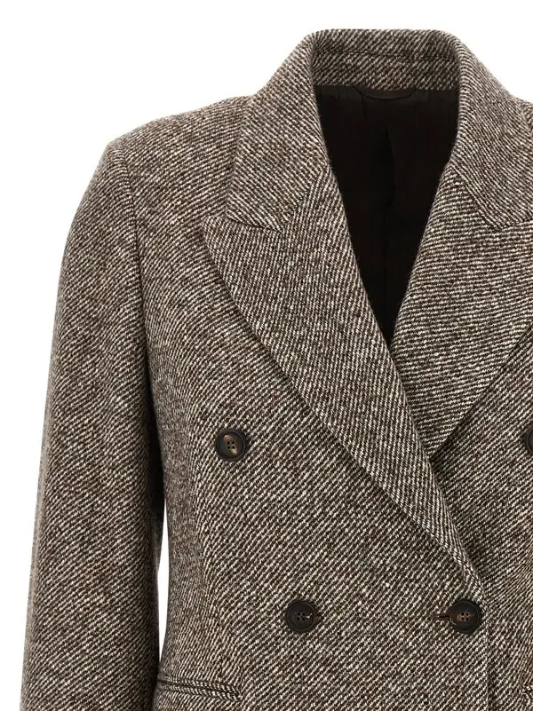 Brunello Cucinelli Double-breasted Textured Blazer