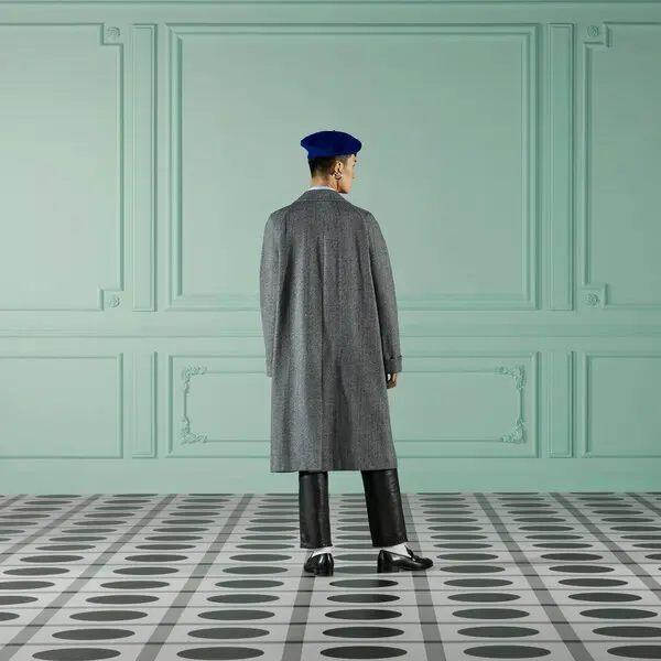 Gucci Single Breasted Houndstooth Checked Coat