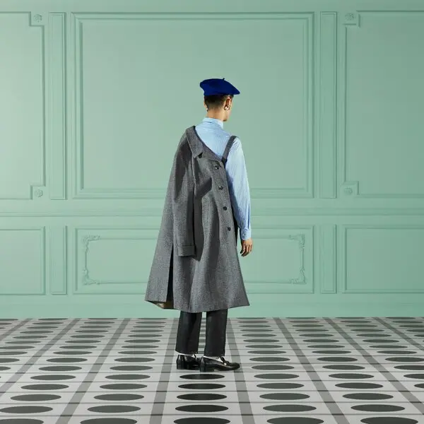 Gucci Single Breasted Houndstooth Checked Coat