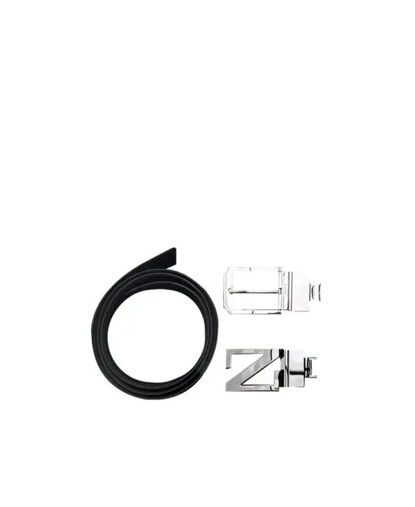 Zegna Pin Buckle Belt Set With Interchangeable Buckles - Black