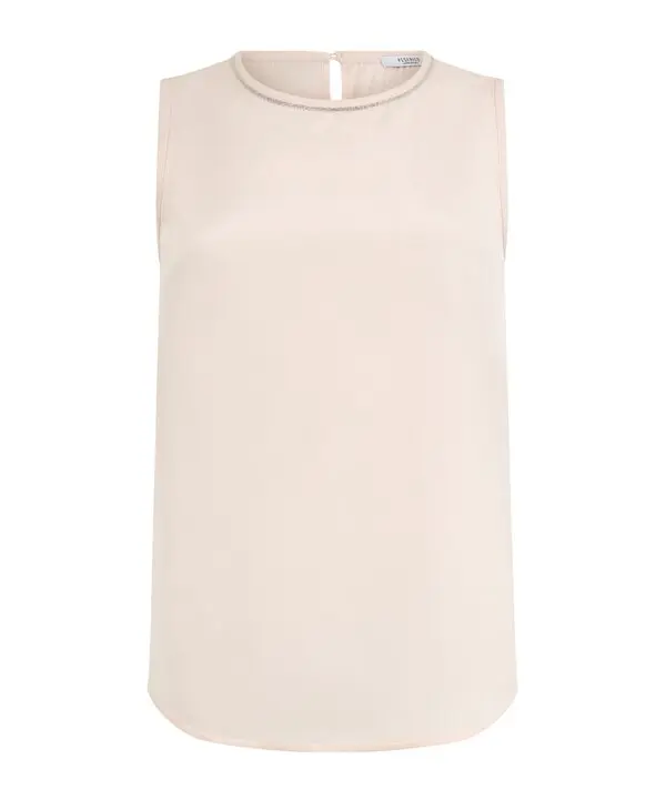 Peserico Crewneck Sleeveless Top - White