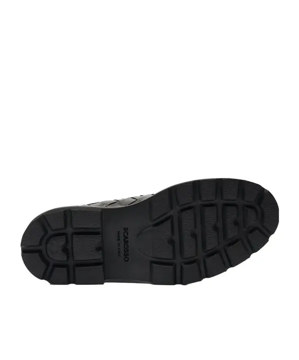 SCAROSSO Damiano Woven Round Toe Lace-up Shoes