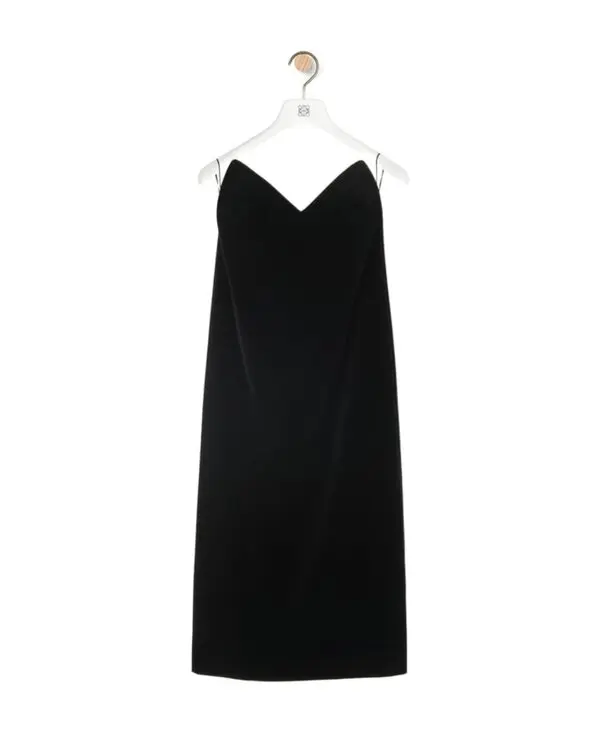 Loewe Bustier Velvet Dress - Black