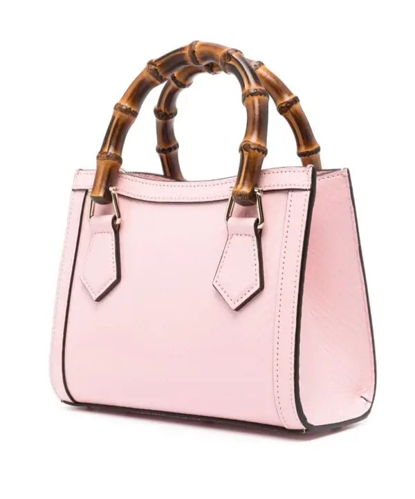 Gucci Small Diana Leather Tote Bag With Bamboo Handle